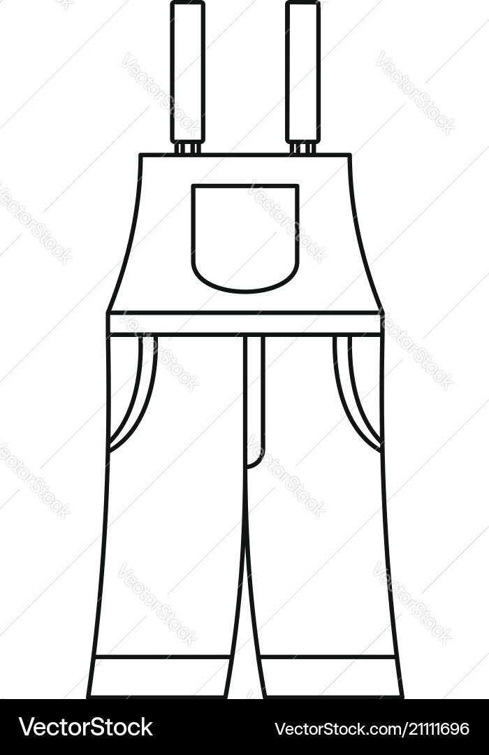 Work pants icon outline style Royalty Free Vector Image
