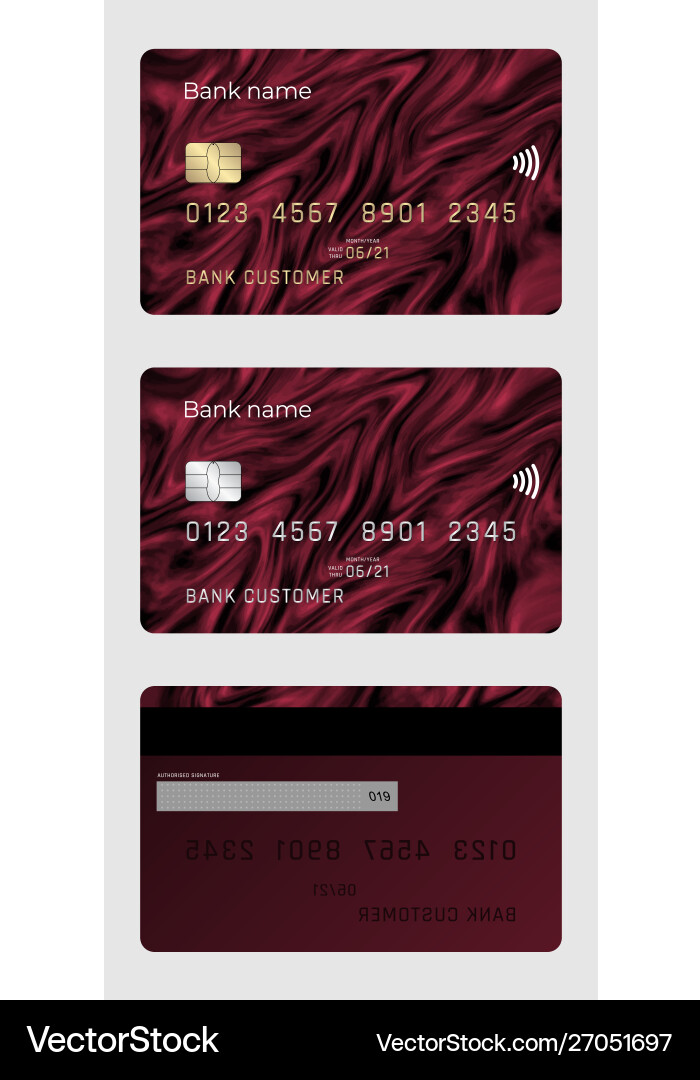 Bank card template Royalty Free Vector Image - VectorStock
