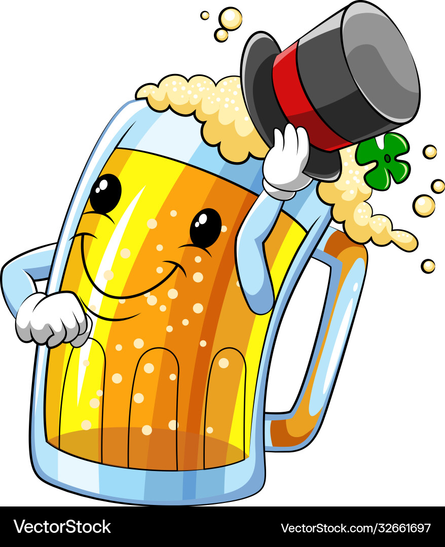 Cartoon character an beer Royalty Free Vector Image