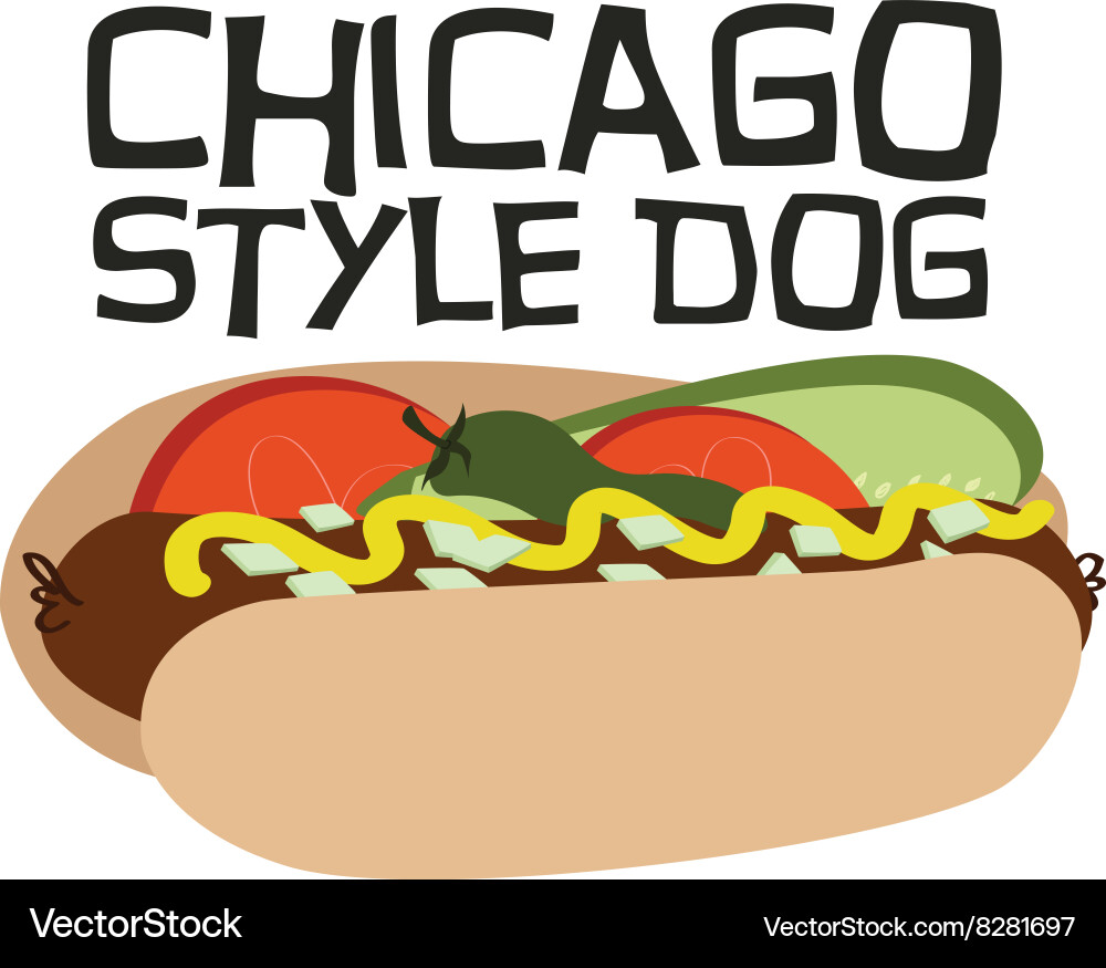 Chicago style dog Royalty Free Vector Image - VectorStock