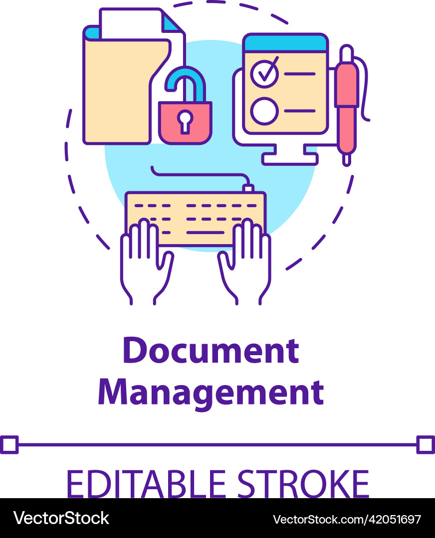 Document management concept icon Royalty Free Vector Image