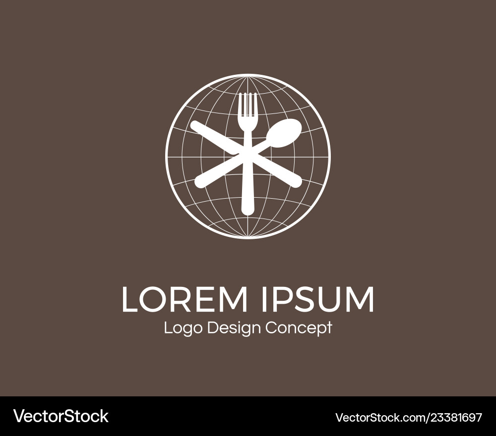 Global Food Symbol Logo Royalty Free Vector Image