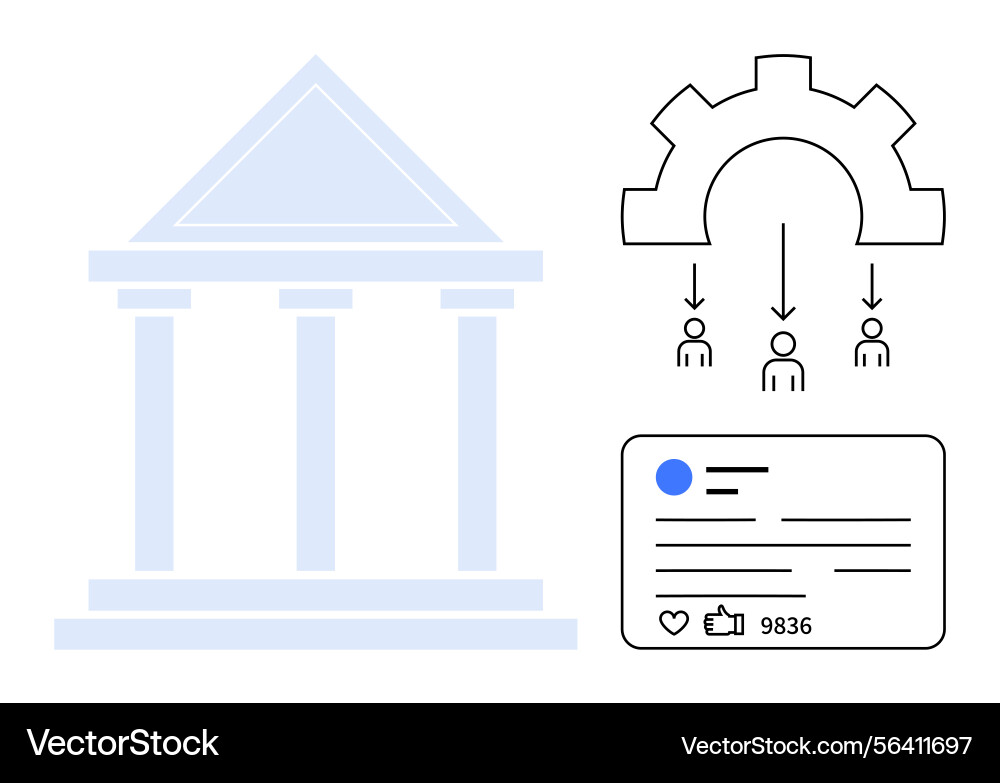 Government structure connecting citizens Vector Image