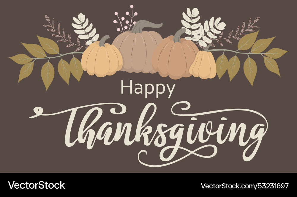 Hand drawn happy thanksgiving typography Vector Image