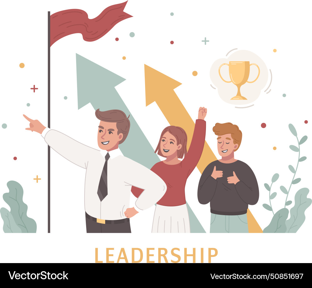 Leadership cartoon design concept Royalty Free Vector Image
