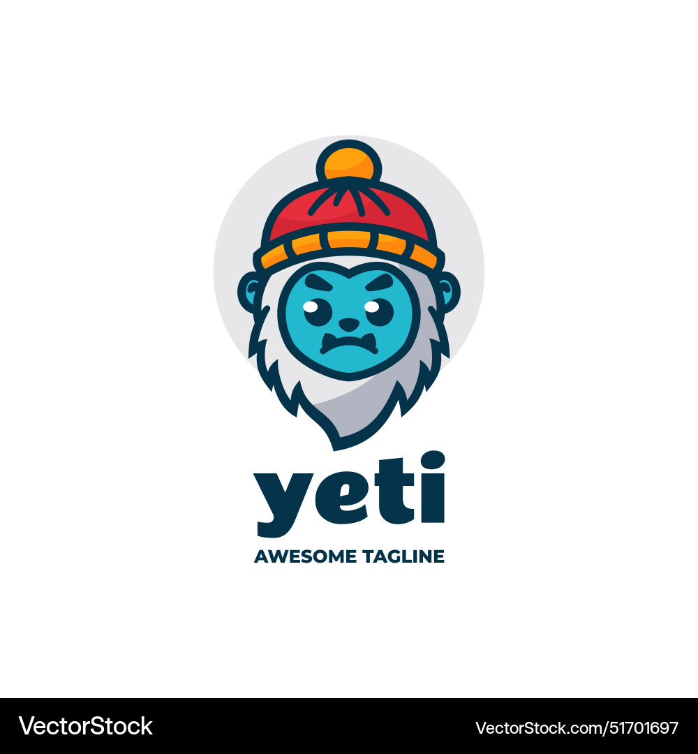 Logo yeti mascot cartoon style Royalty Free Vector Image