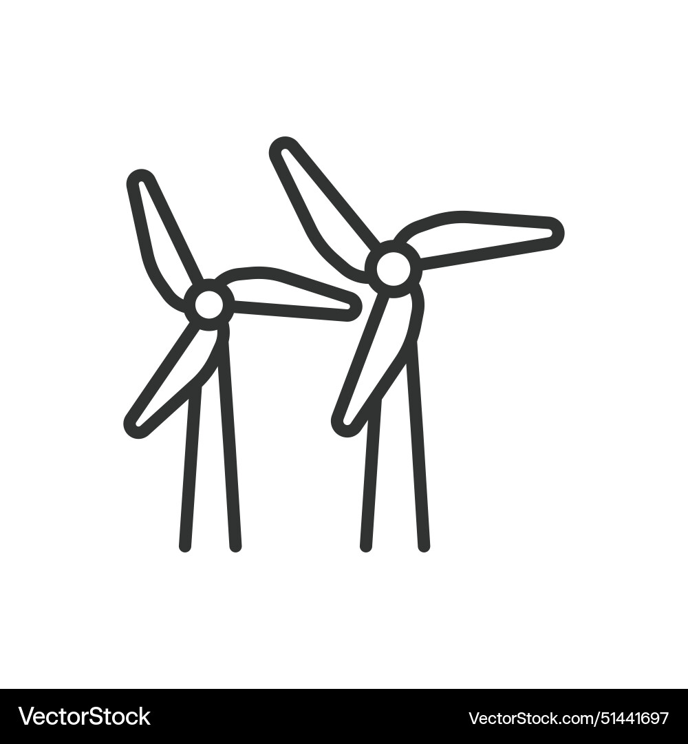 Offshore wind energy in line design Royalty Free Vector
