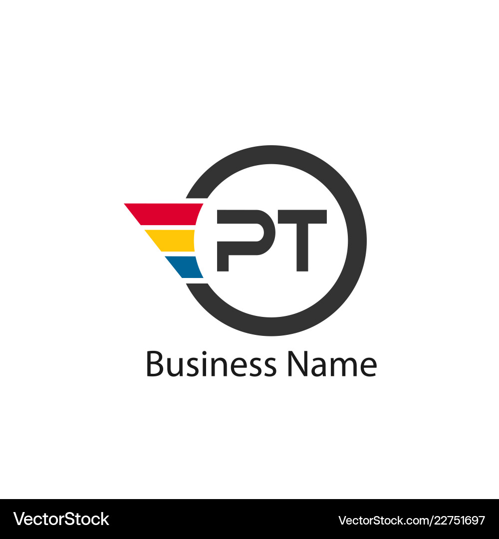 PT Initial Logo Template Royalty Free Vector Image
