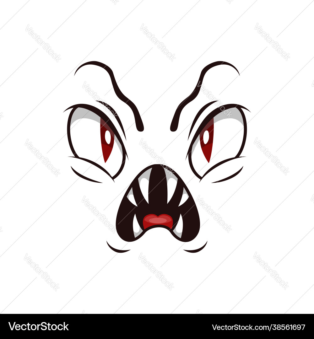 Scary Monster Face Icon - Devil Royalty Free Vector Image