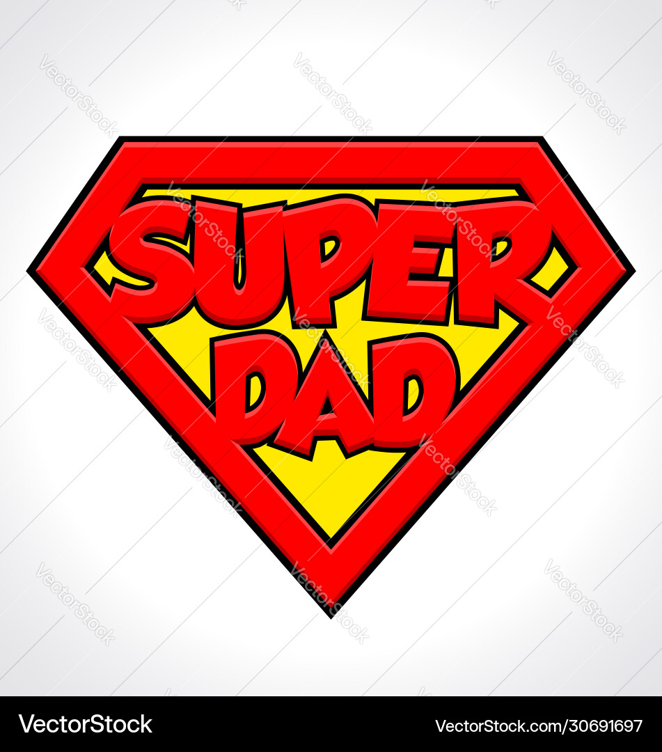 Superhero Dad Emblem Royalty Free Vector Image