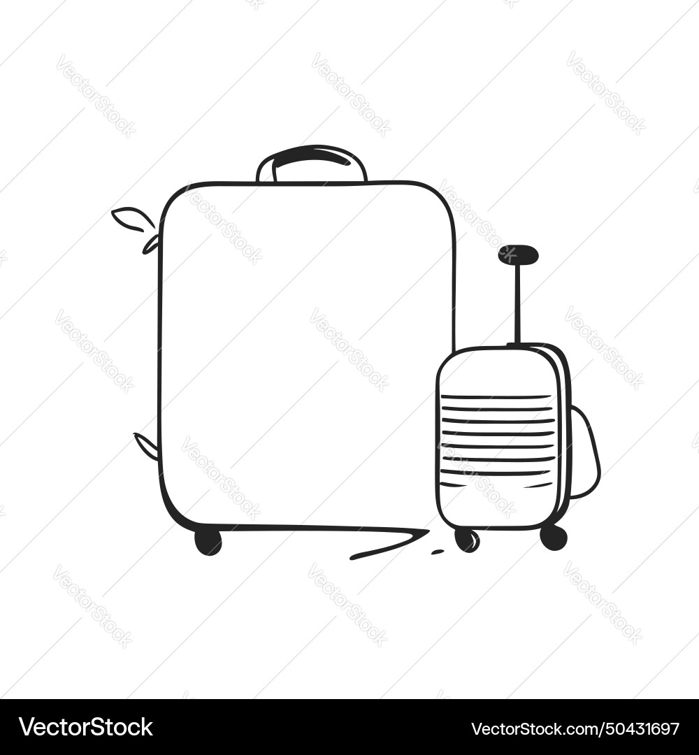 Travel suitcase in continuous line drawing style Vector Image