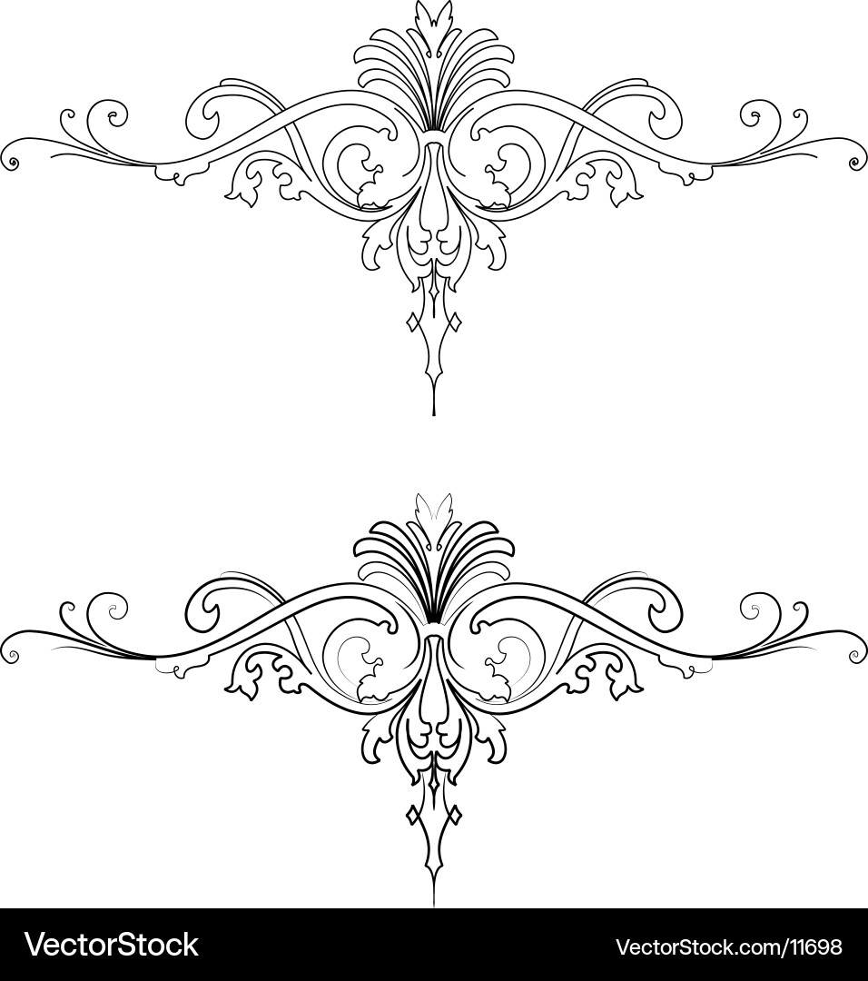 Baroque Detail Pattern Baroque Pattern Red Stock Illustrations