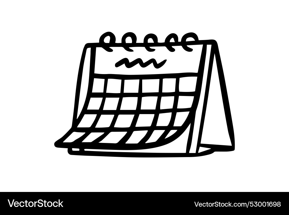Calendar doodle schedule hand drawn sketch style Vector Image