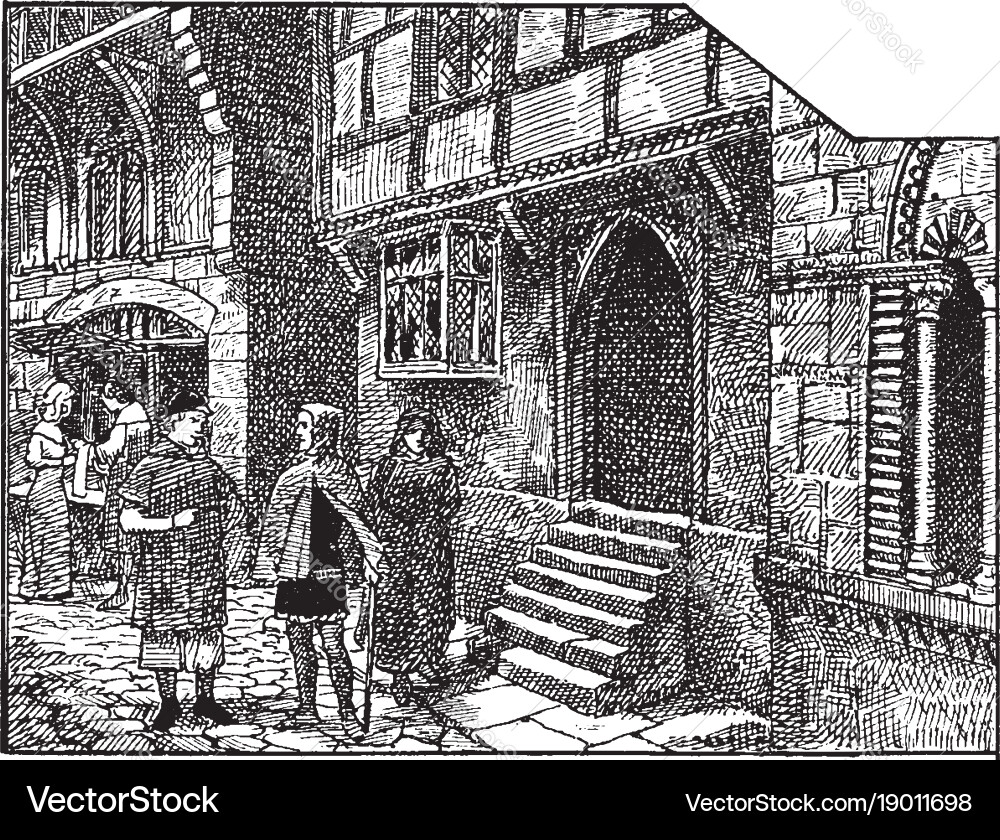 Gothic street corner a reconstructed Royalty Free Vector