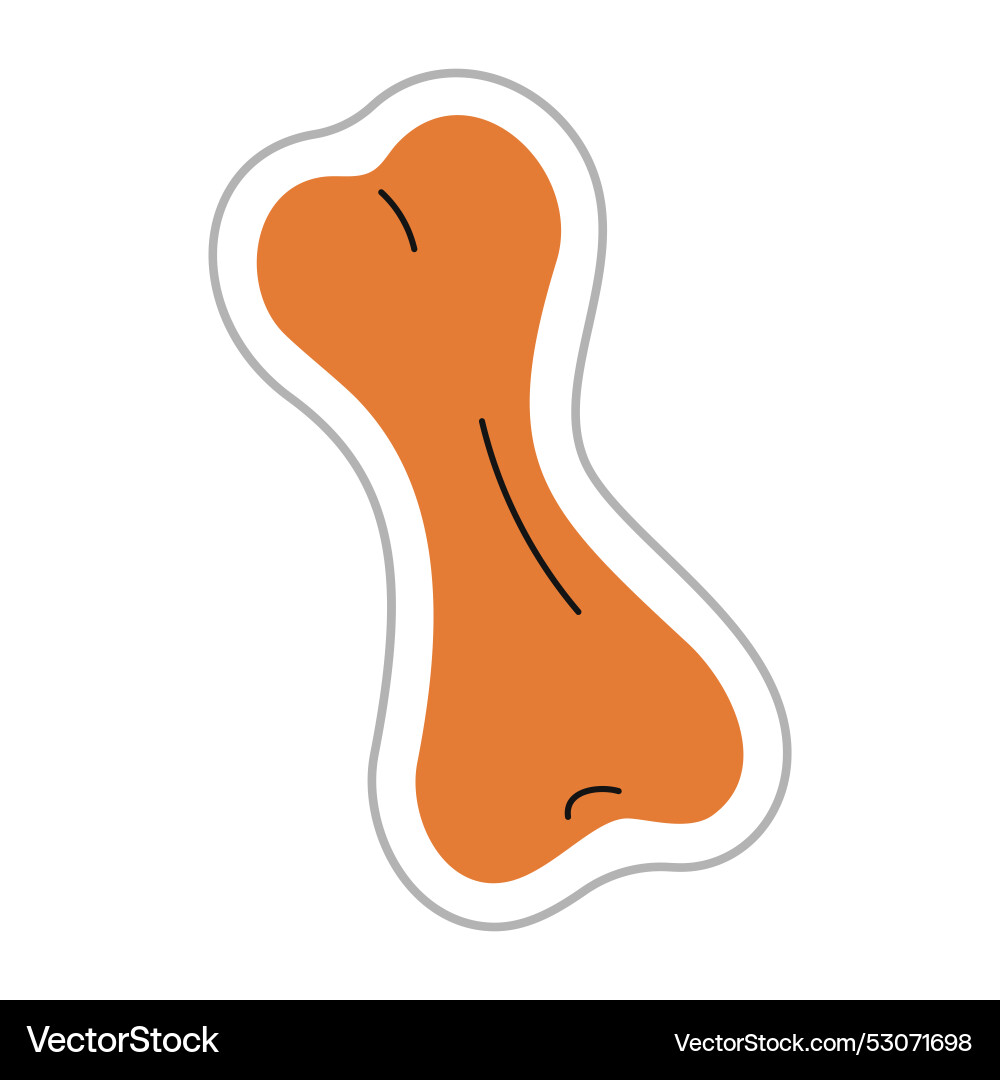 Halloween sweet bone sticker color flat Royalty Free Vector