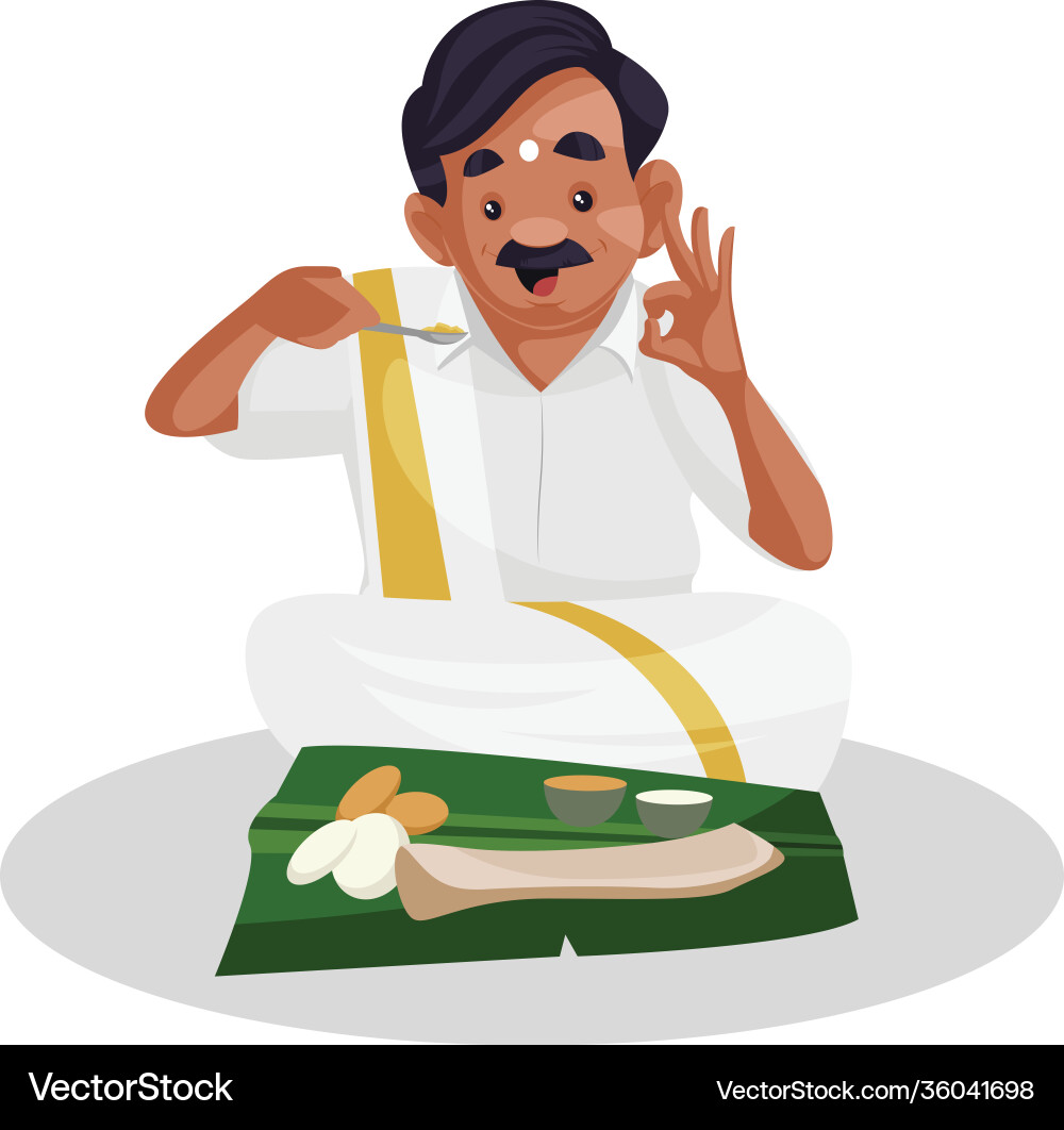 Indian tamil man cartoon Royalty Free Vector Image