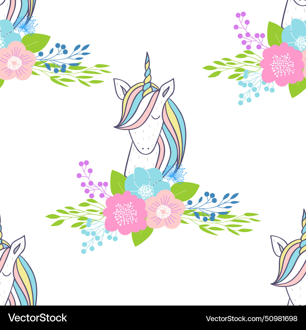 Magic cute unicorns Royalty Free Vector Image - VectorStock