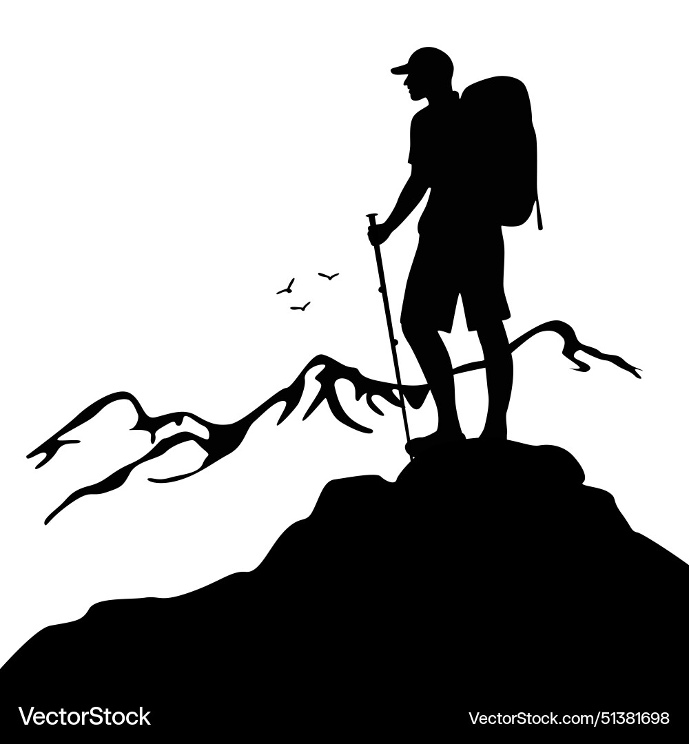 Man climbing on mountain people Royalty Free Vector Image