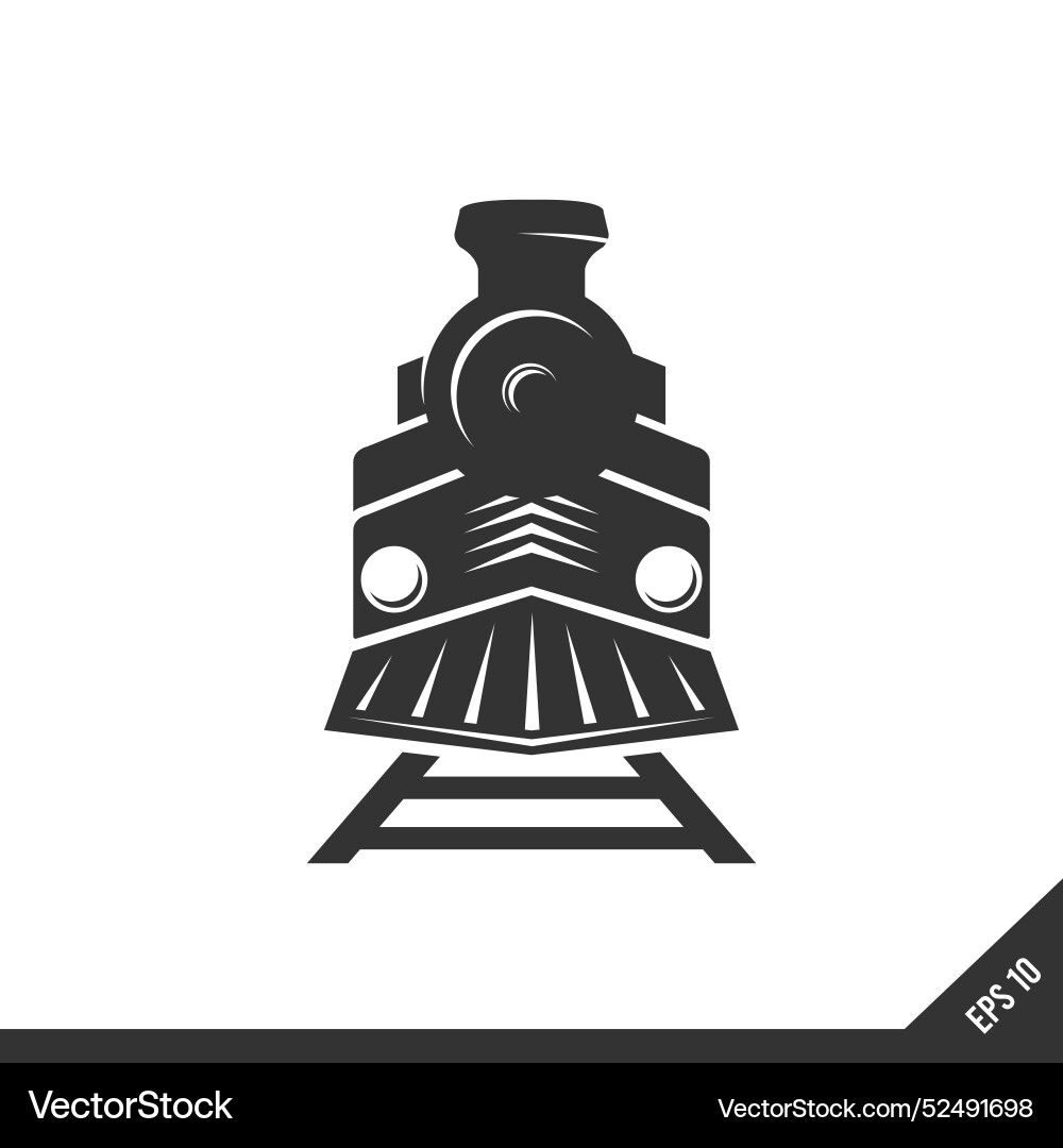 Old train locomotive icon symbol on white – Free Vector | VectorStock