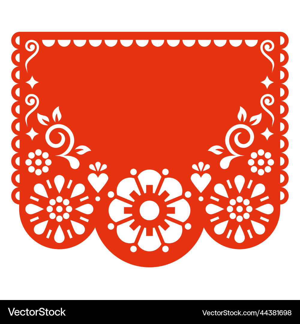 Papel Picado Floral Banner Royalty Free Vector Image