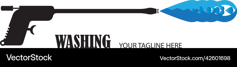 Pressure Washing Gun Logo Royalty Free Vector Image