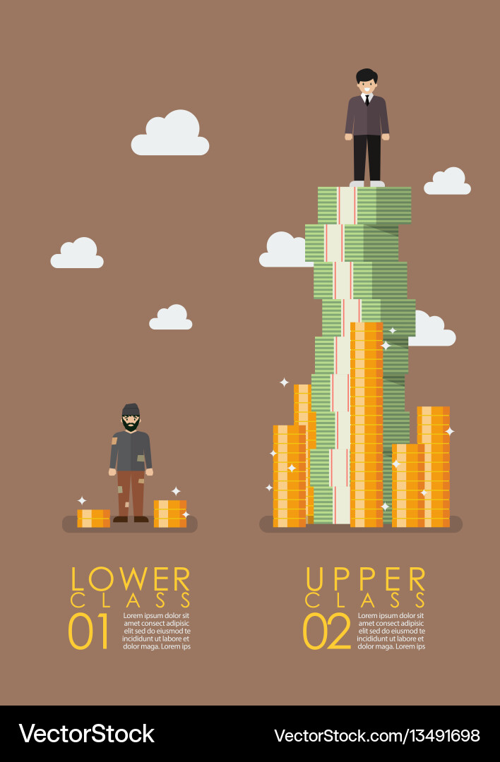 Social stratification gap infographic Royalty Free Vector