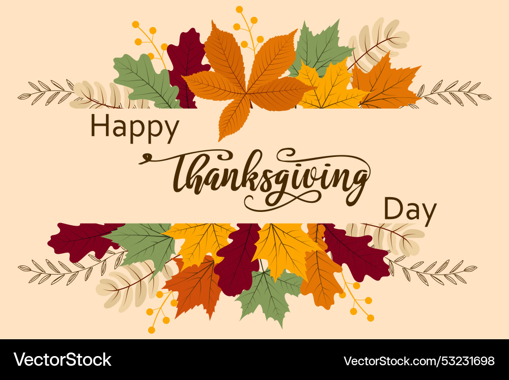 Thanksgiving horizontal card Royalty Free Vector Image