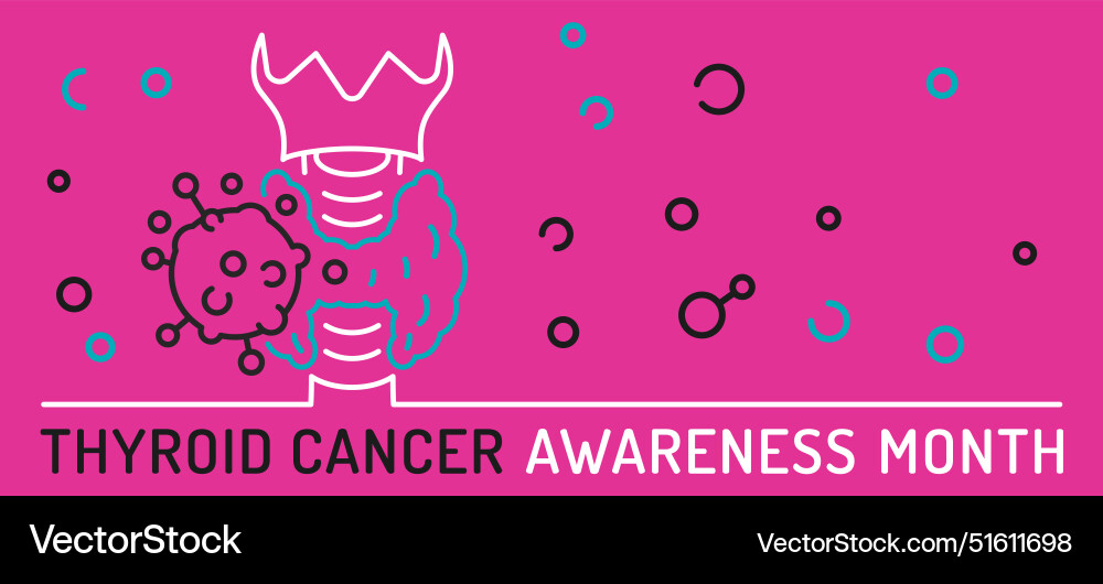 Thyroid cancer awareness month in september Vector Image