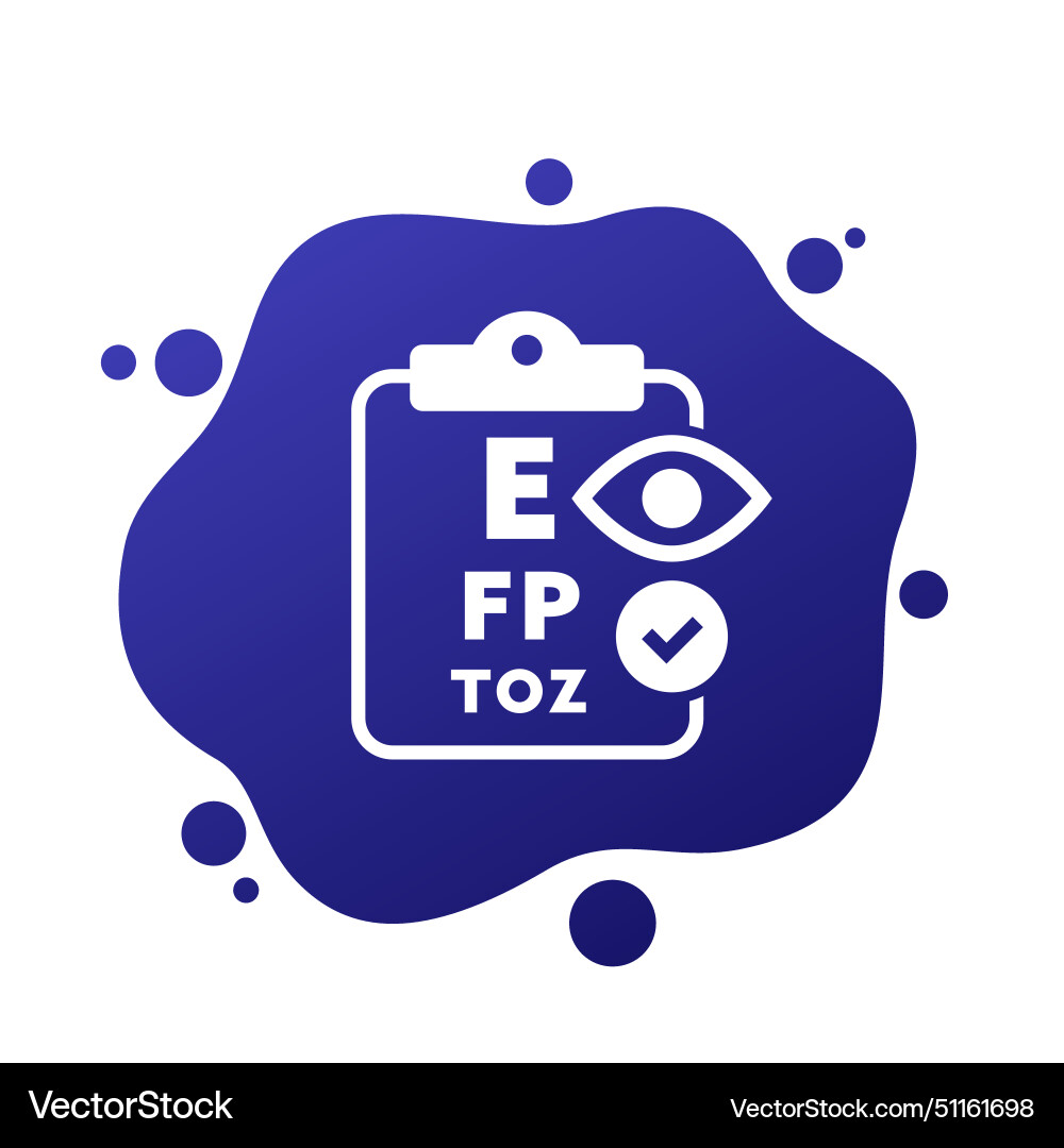 Vision acuity and eyesight testing icon Royalty Free Vector