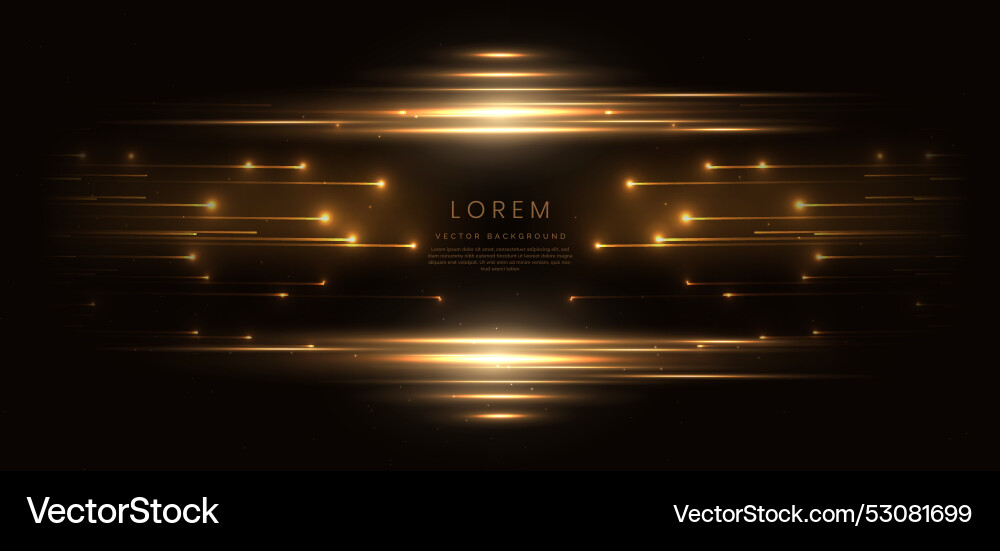 Abstract glowing gold diagonal lighting lines Vector Image