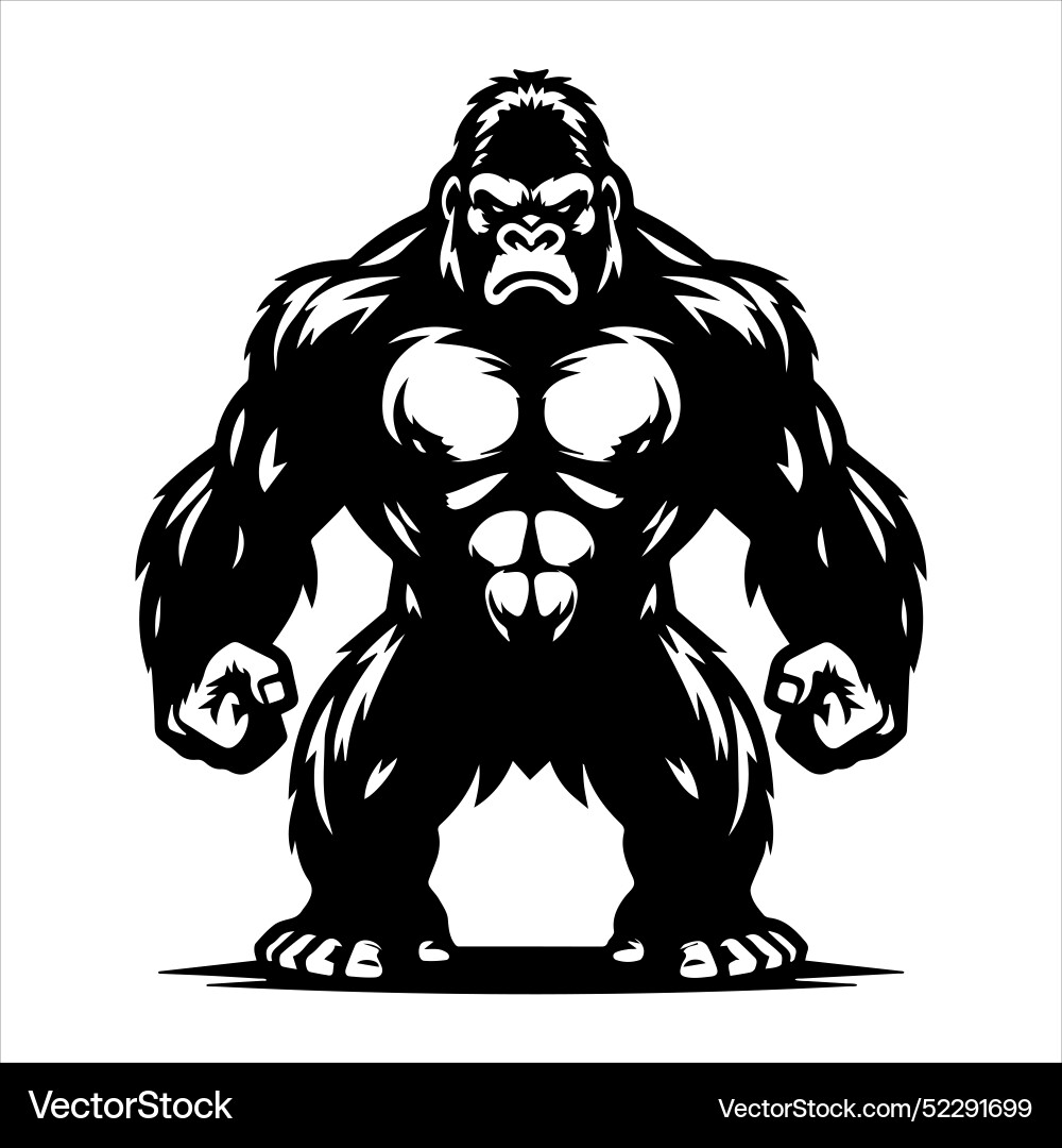 Angry gorilla silhouette design Royalty Free Vector Image
