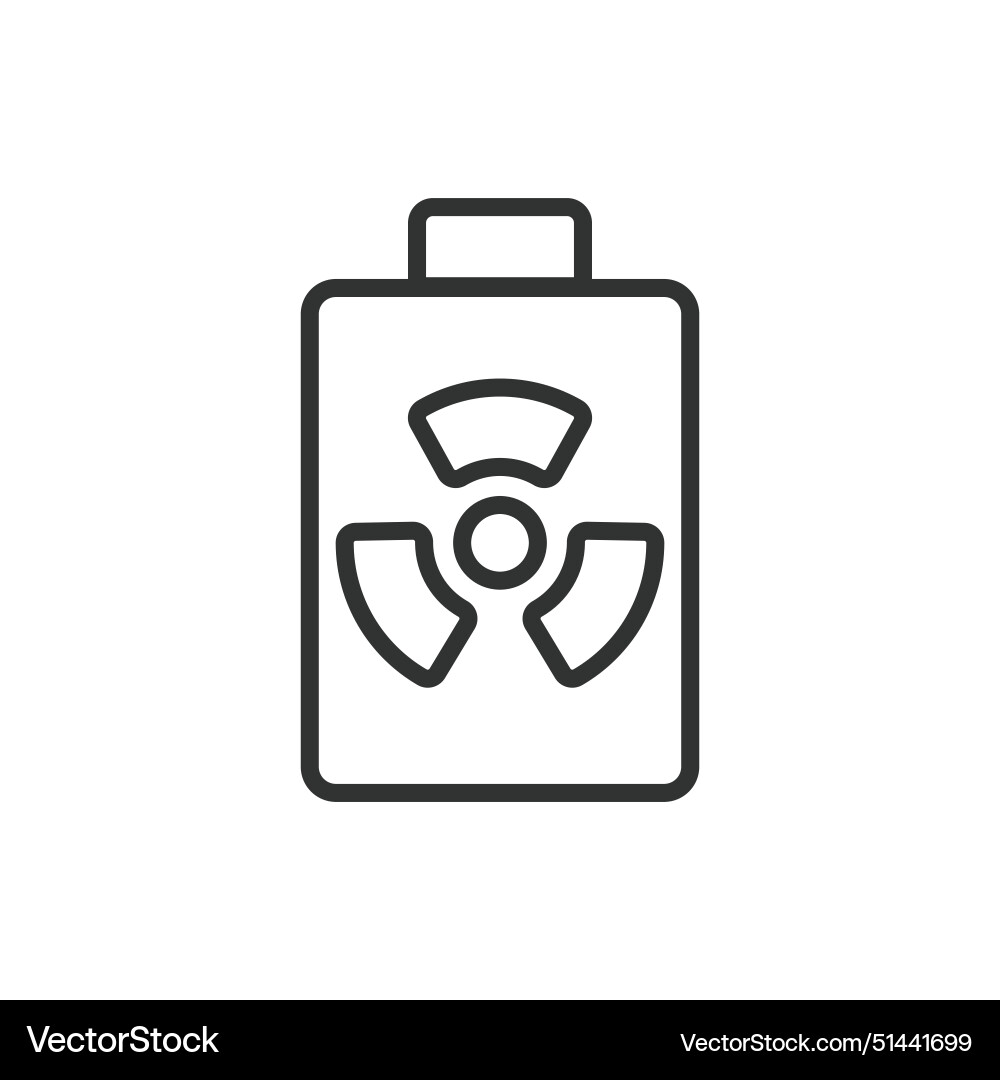 Atomic battery in line design Royalty Free Vector Image