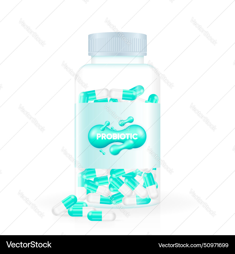 Bacteria probiotics prebiotic lactobacillus Vector Image