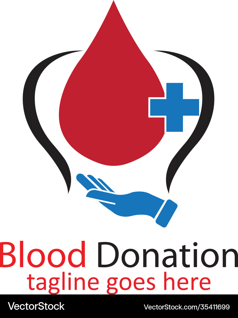 Blood donation logo template design Royalty Free Vector