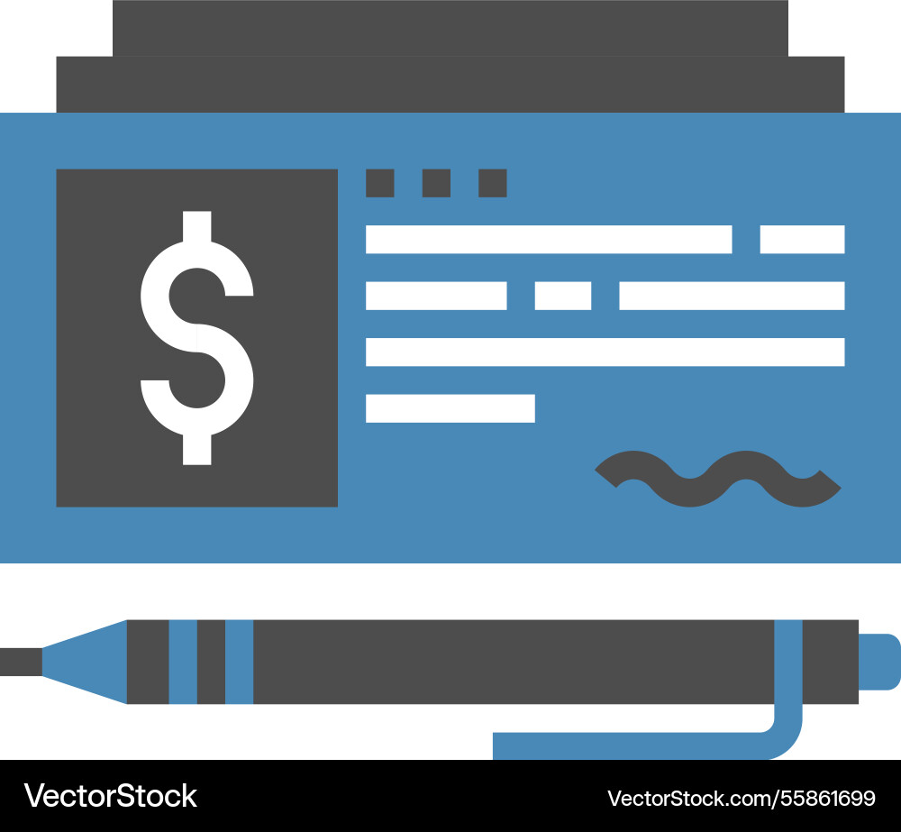 Check payment flat web icon concept Royalty Free Vector