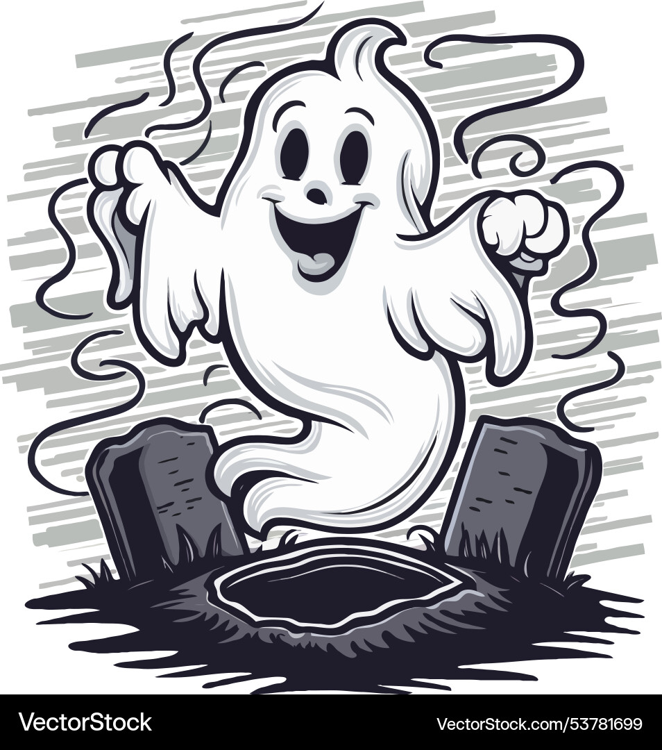 Cute and creepy ghost Royalty Free Vector Image