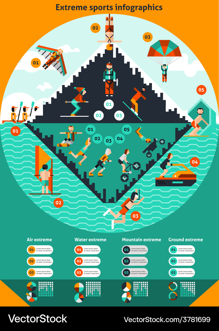 Extreme sports infographics Royalty Free Vector Image