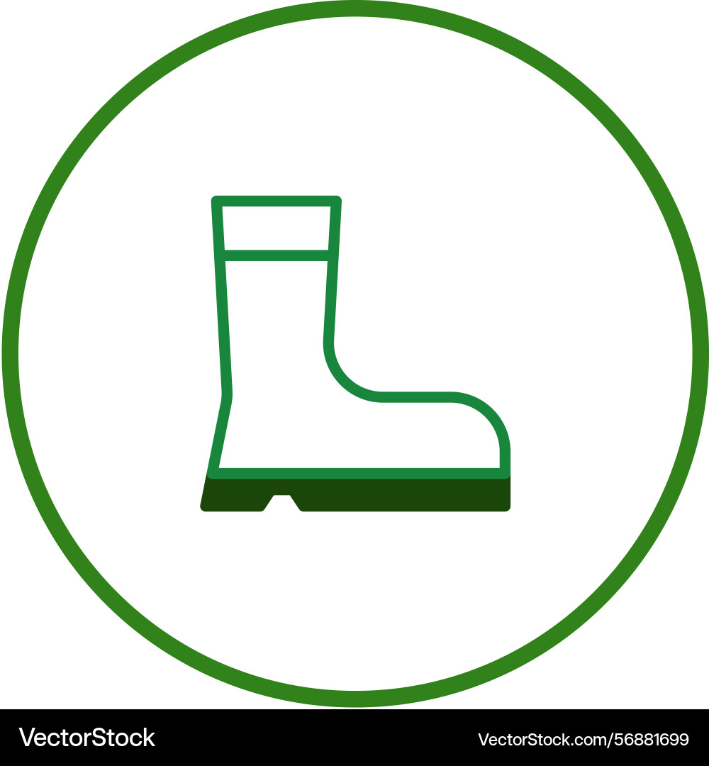 Green Wellington Boot-Symbol innerhalb eines Kreises
