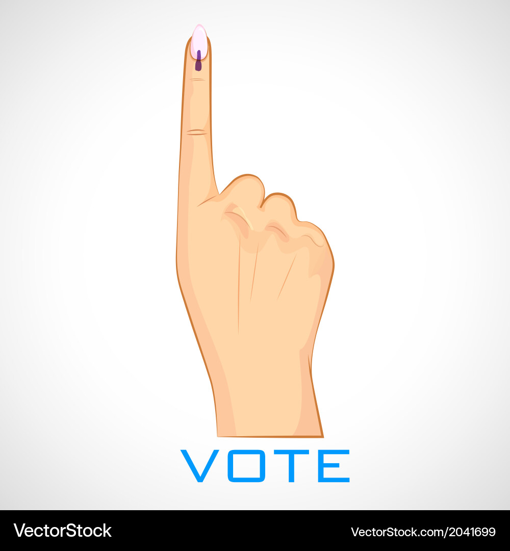 Hand with voting sign of india Royalty Free Vector Image