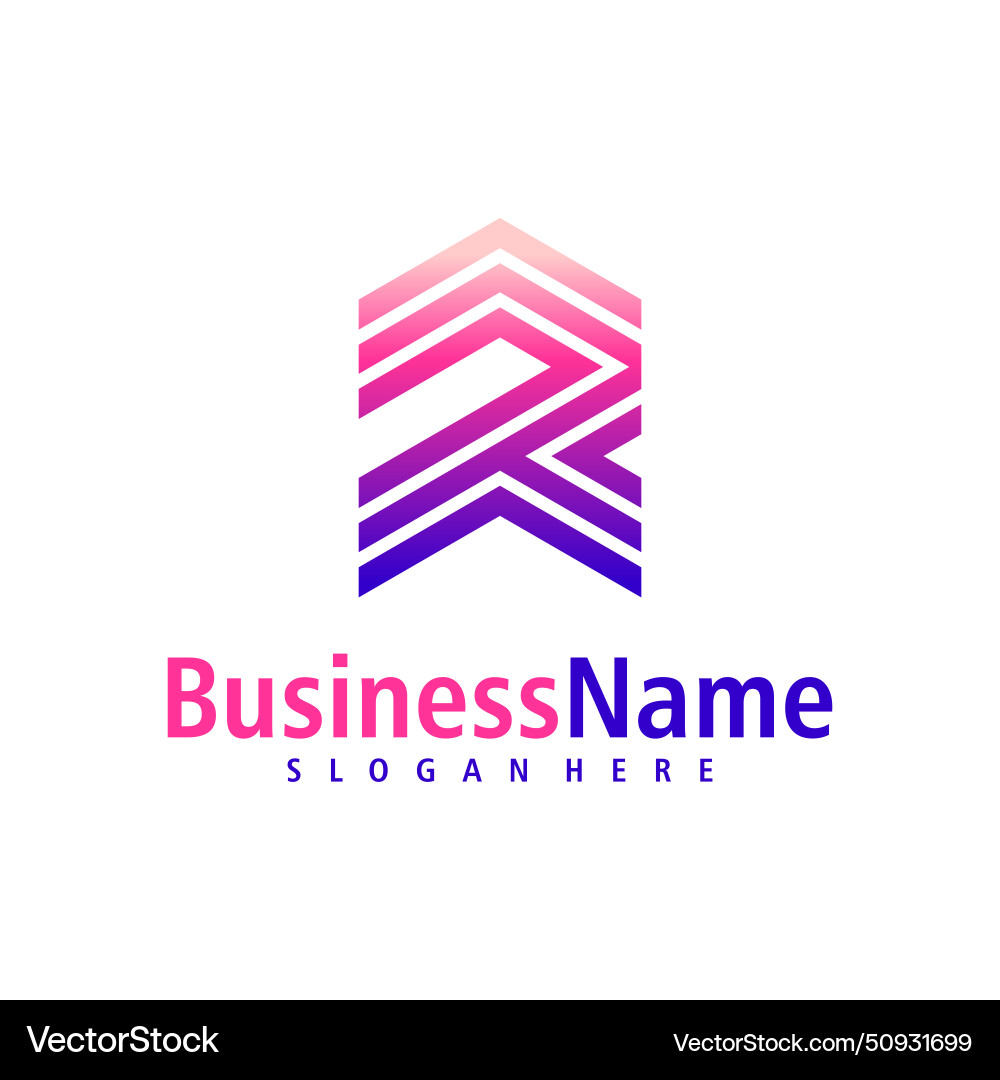 Letter r logo design creative initial Royalty Free Vector