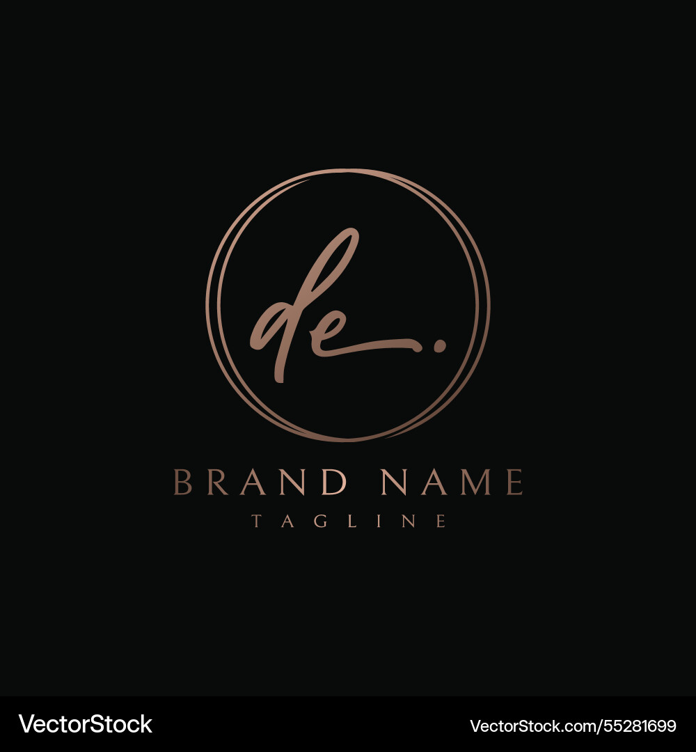 Luxury and elegant handwritten initials logo Vector Image
