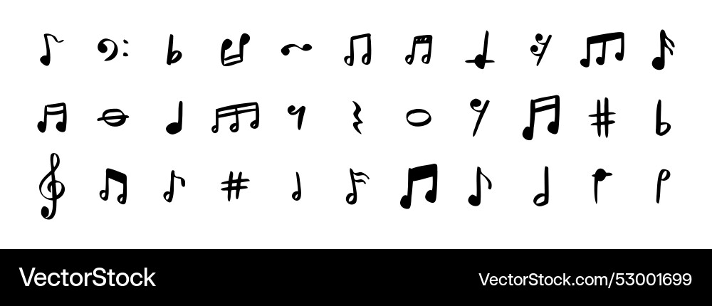 Notes doodle set hand drawn with a black pen Vector Image