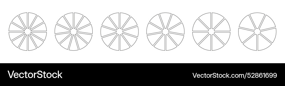 Outline donut chart pie segmented Royalty Free Vector Image