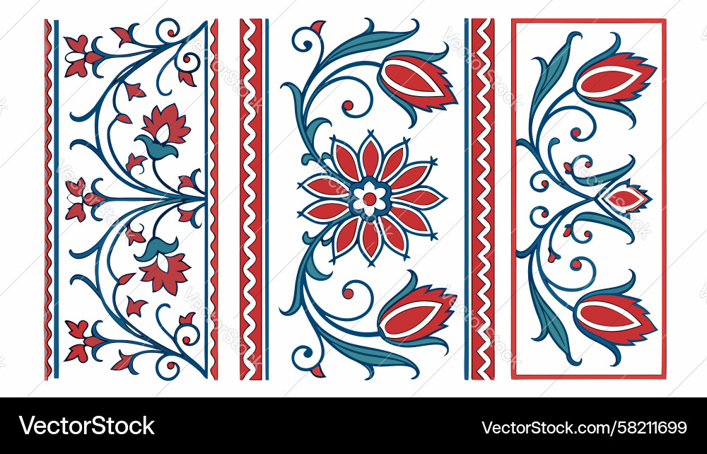 Persian Floral Borders - Traditional Ornate – Royalty-Free Vector ...