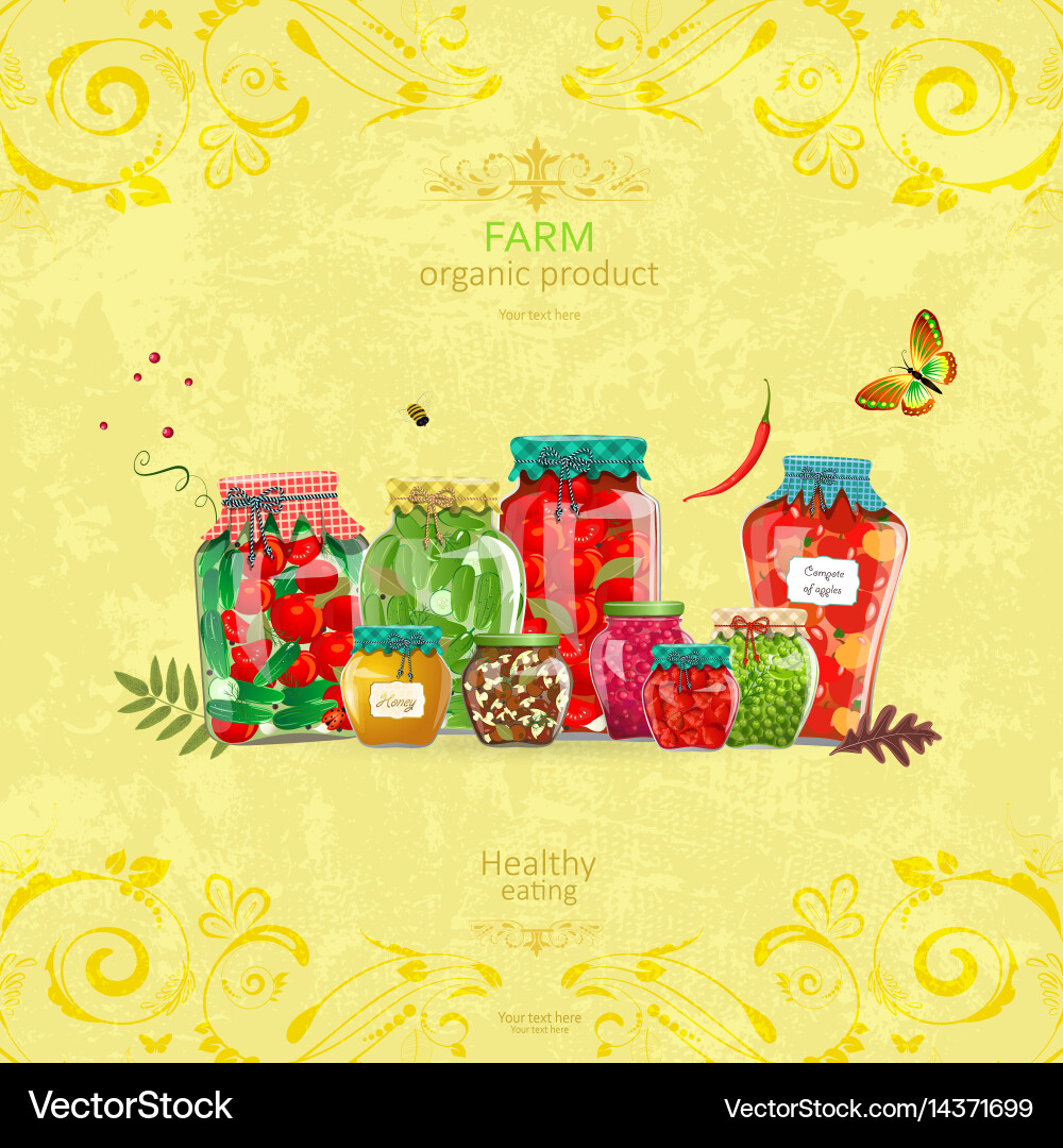 Pickled Jar Collection - Rustic & Fresh Vector Image