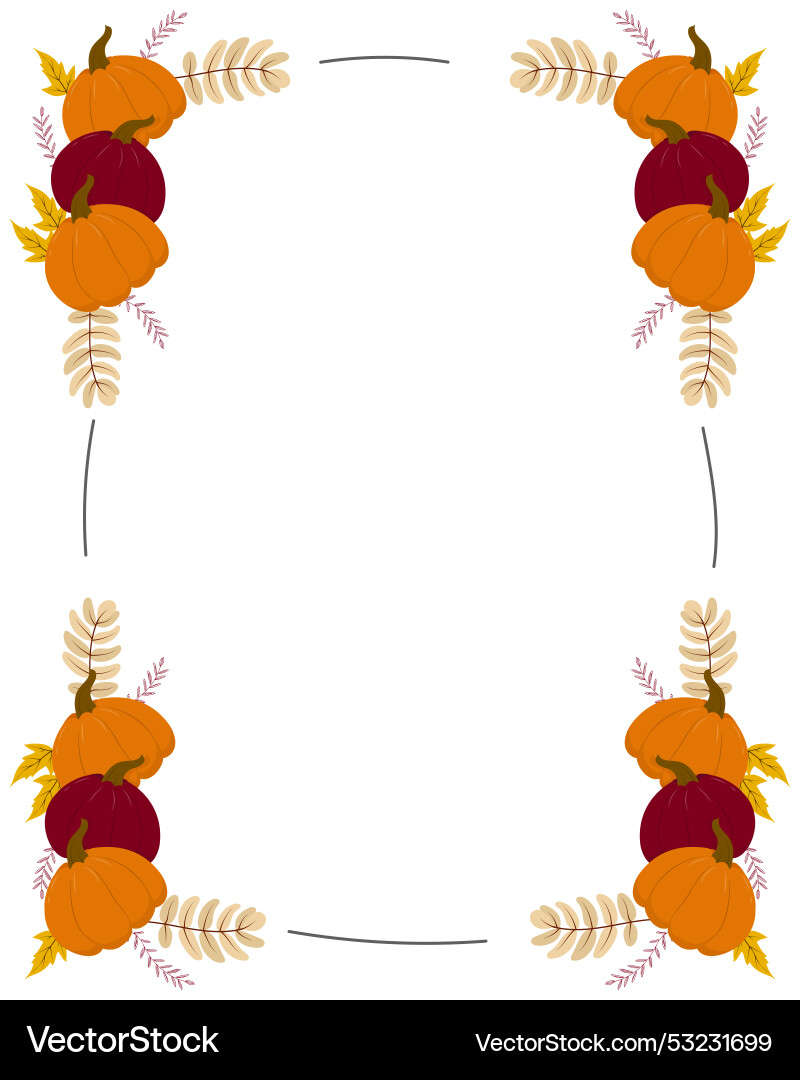 Thanksgiving vertical template for greeting card Vector Image