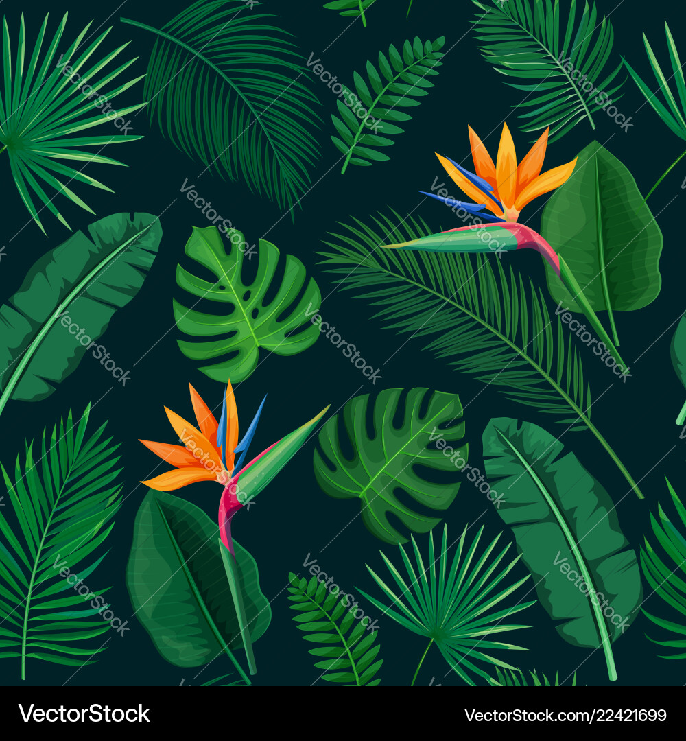 Tropical seamless pattern Royalty Free Vector Image