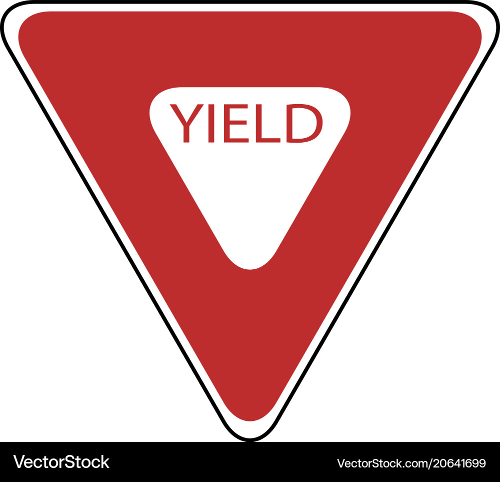 Yield Sign Traffic Road Sign Royalty Free Vector Image