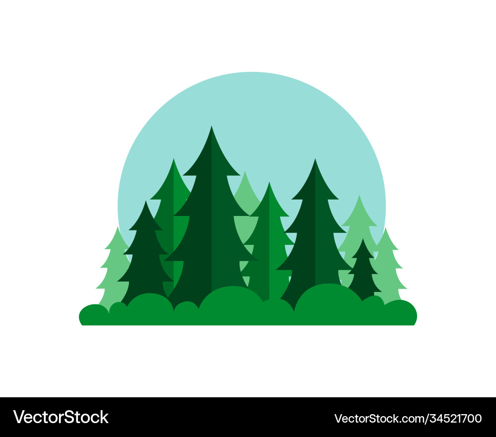 Cartoon forest wood landscape Royalty Free Vector Image