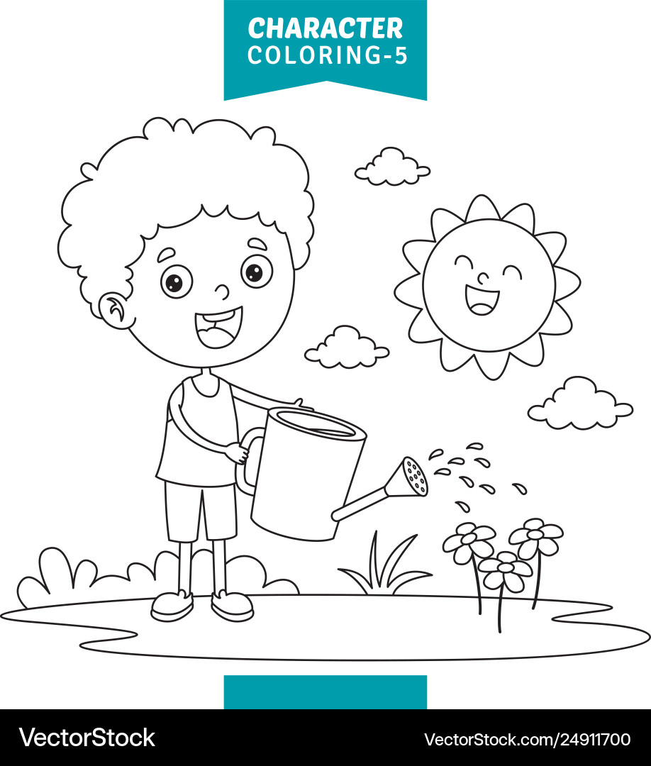 Character coloring page Royalty Free Vector Image